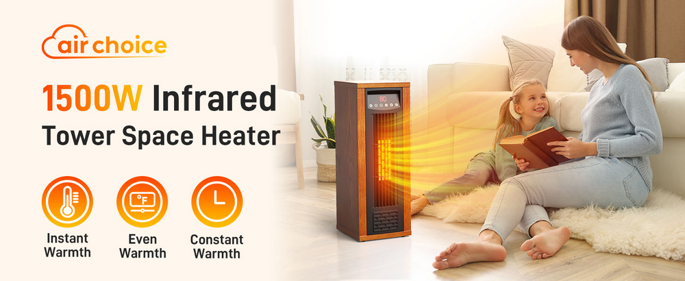 Air Choice Infrared Space Heater, 1500W PTC Portable Electric Heaters ...